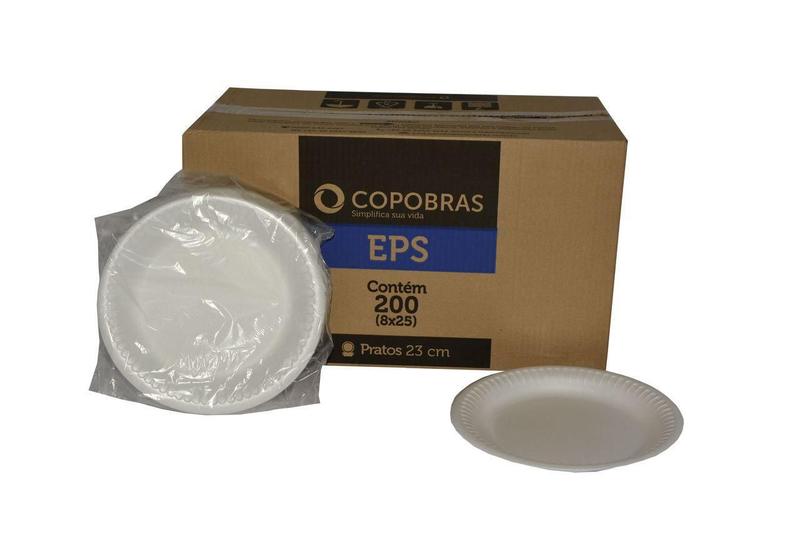 Prato De Isopor Térmico Refeição 23Cm - Copobrás C/800 (4Cx) - Copobras ...