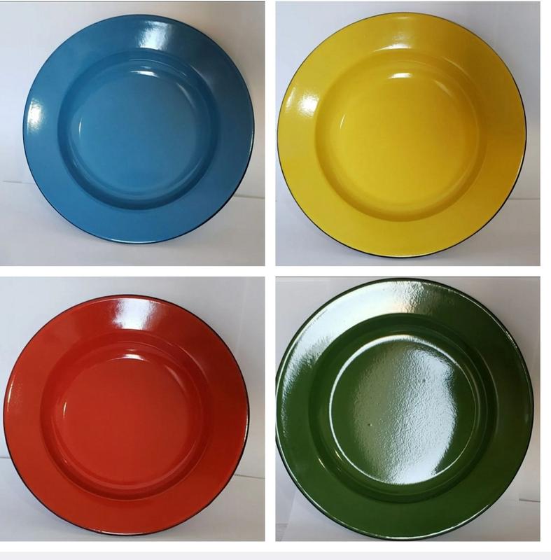 Prato Esmaltado Ágata Original 22cm Kit 4 Unidades Postagem Rápida ...