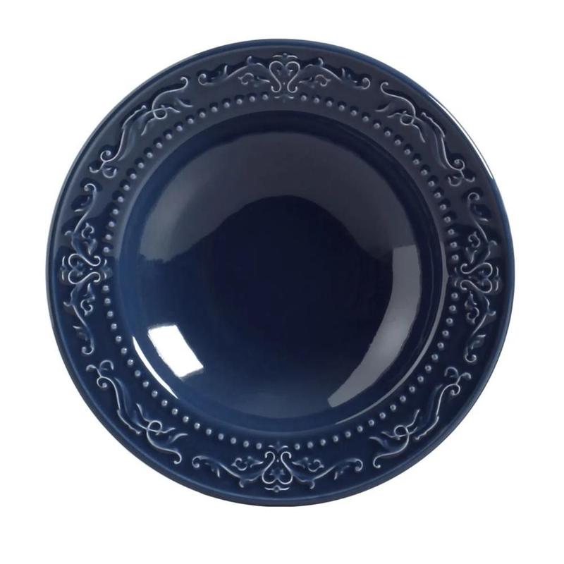 Prato Fundo em Cerâmica Acanthus Deep Blue 22,0 cm - 1 Unid. - PORTO ...