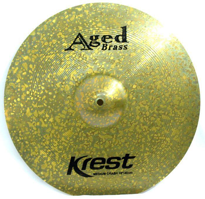 Prato Medium CRASH - CRASH / Ride - Ataque 18 Serie AGED BRASS da KREST CYMBALS Latão - Ataque ...