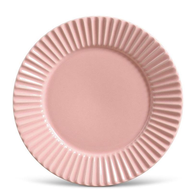 Prato Raso Plissé Cerâmica 6 Peças Rosa Porto Brasil - Prato Raso ...