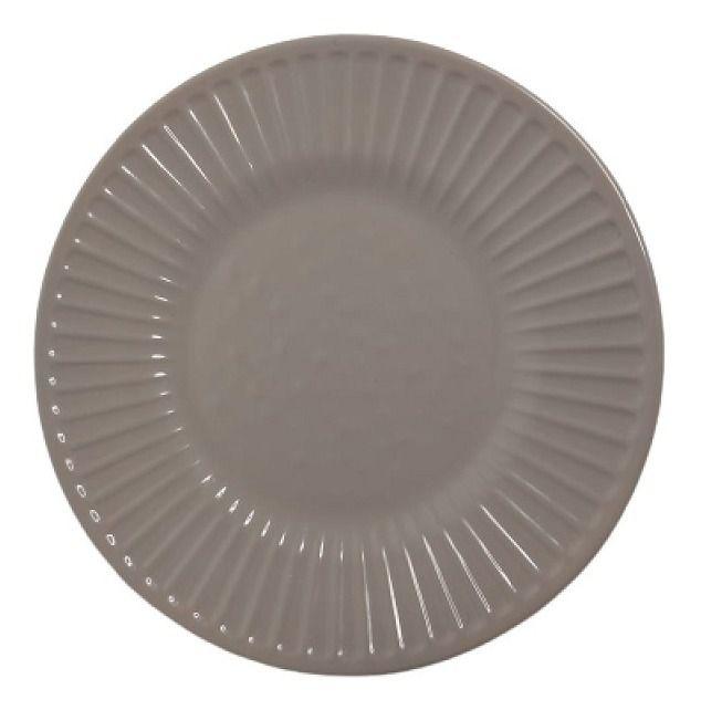 Prato Raso Refeição Melamina Plástico Plissé Cinza 25cm - Yangzi ...