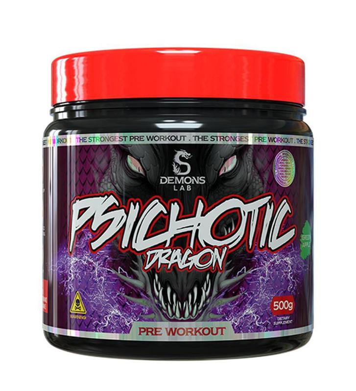 Pré Treino Demons Lab - Dragão Psychotic 500g- Maça Verde - Pré Treino ...