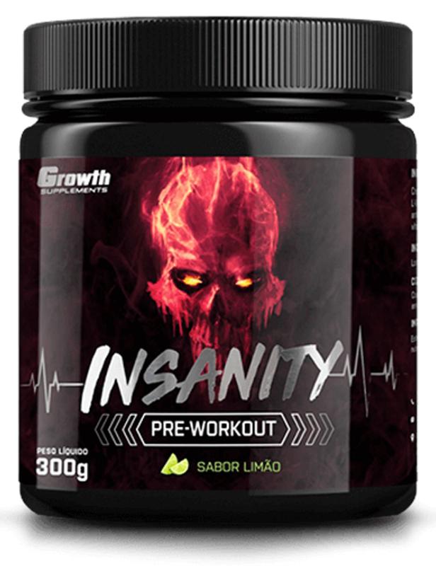 Pré-treino Insanity 300g - Lançamento Growth Supplements - Pré Treino ...