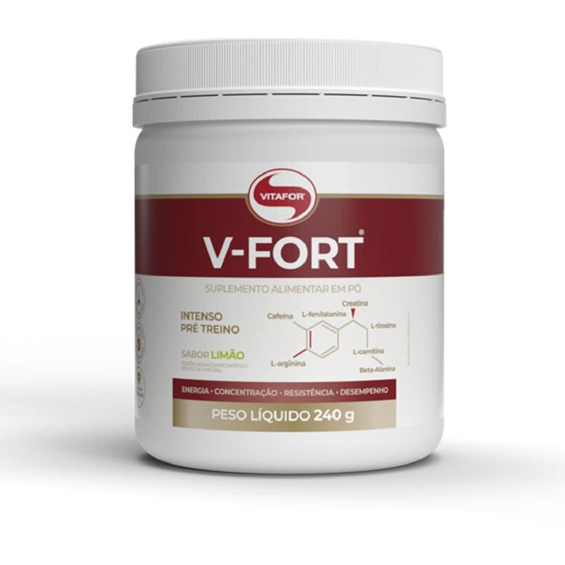 Pré Treino Intenso V-Fort 240g Limão Vitafor - Pré Treino - Magazine Luiza