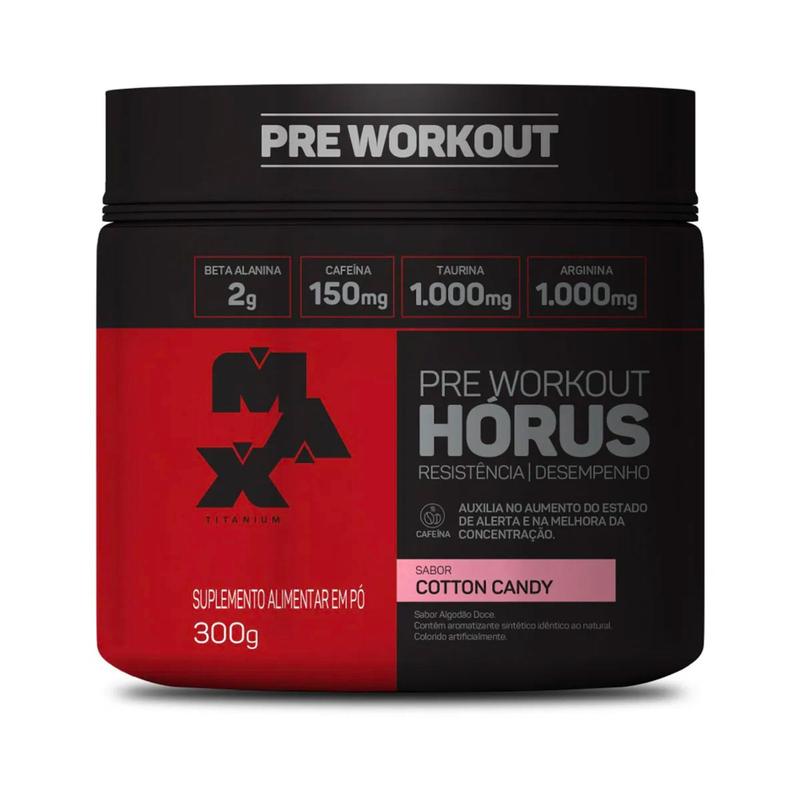 Pré Treino Max Titanium Hórus em Pó 300g - Cotton Candy - Pré Treino ...