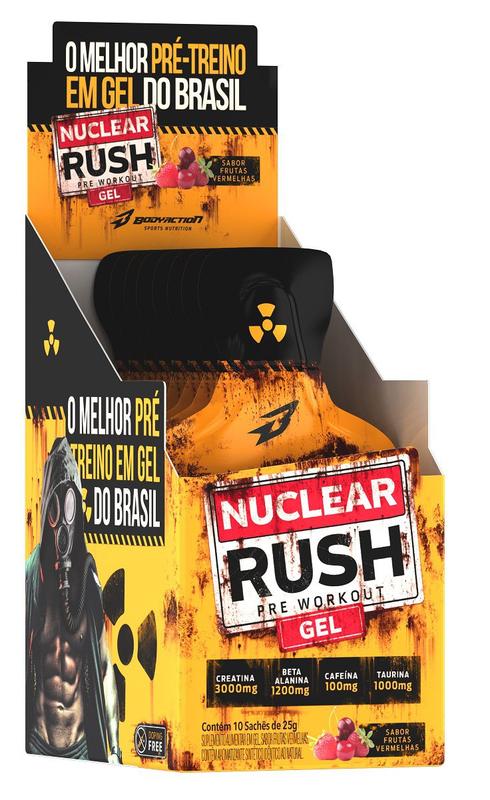 Pre Treino Nuclear Rush Gel 10 Sachês Bodyaction Frutas Vermelhas - Bodyaction Sports Nutrition ...