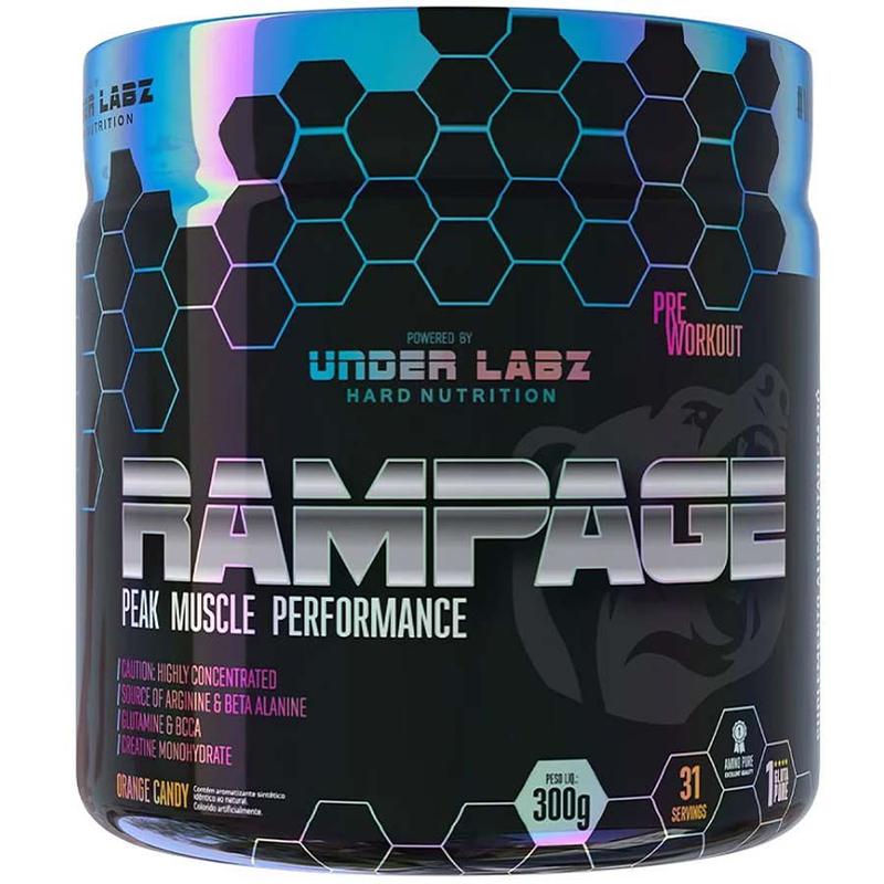 Pre Treino Rampage Under Labz 300g Sabor Doce de Laranja - Pré Treino - Magazine Luiza
