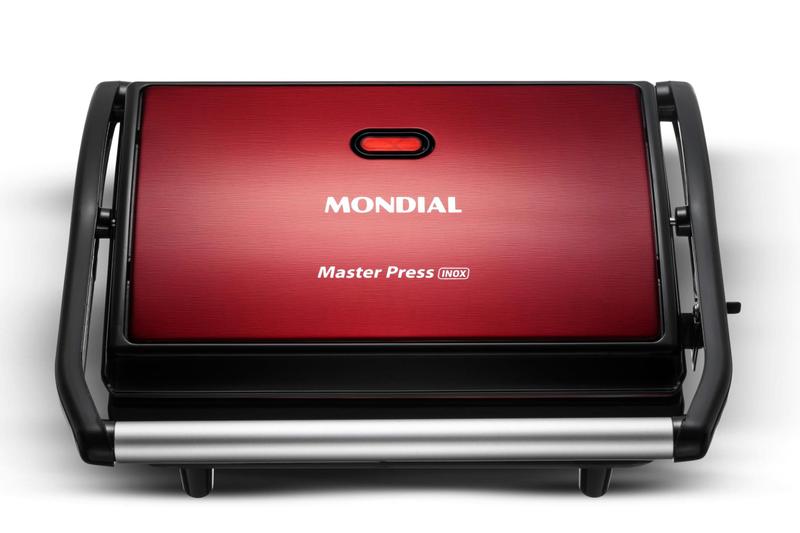 Press Sanduicheira Grill Red Ceramic Mondial Pg-01-rc - Grill ...