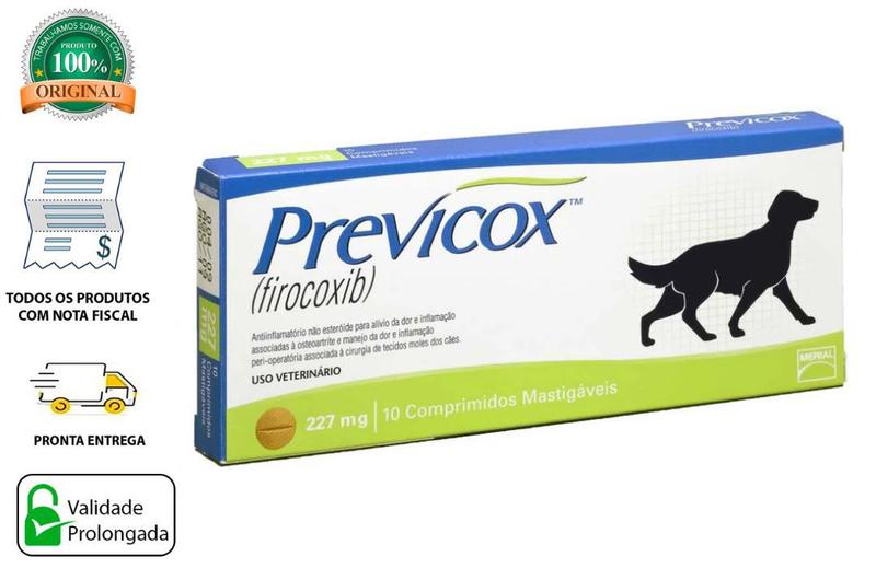 Previcox 227 Mg Anti Inflamatorio para Cães C/10 Comprimido (original ...