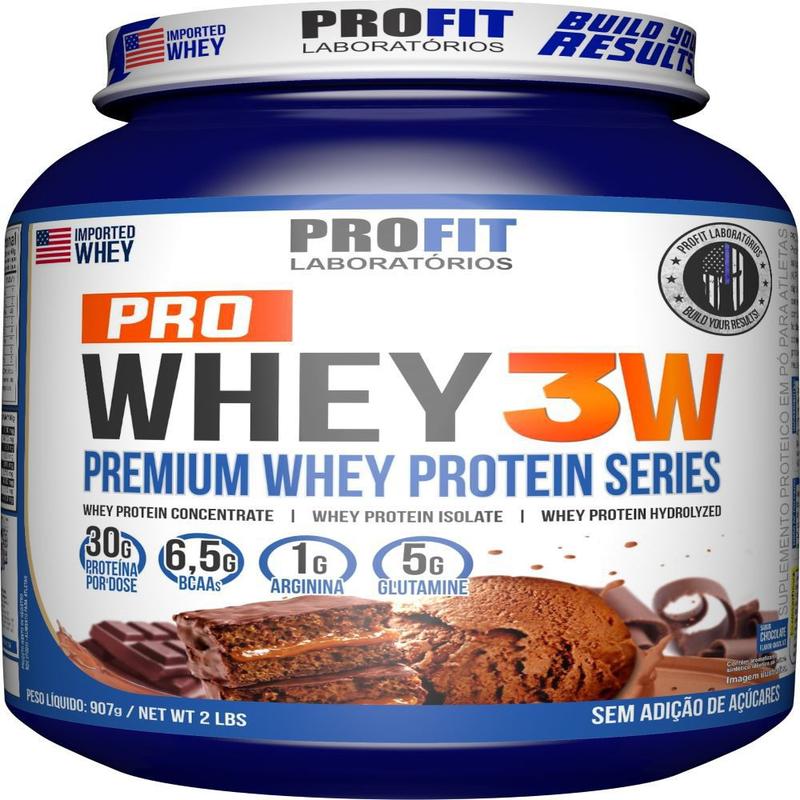 Pro whey 3w 900grs - PROFIT LABS - Massa Muscular - Magazine Luiza
