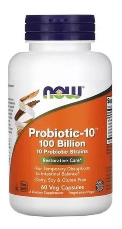 Probiotic-10 100 Billion - 60 Cap- Now Foods - LIFE - Lactobacilos ...