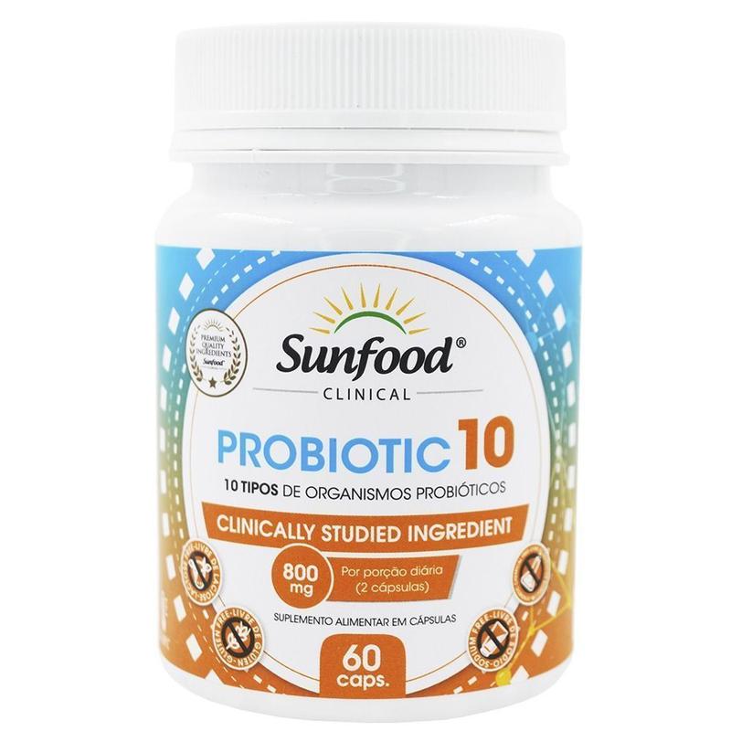 Probiotic 10 60 Cápsulas Sunfood - Lactobacilos - Magazine Luiza