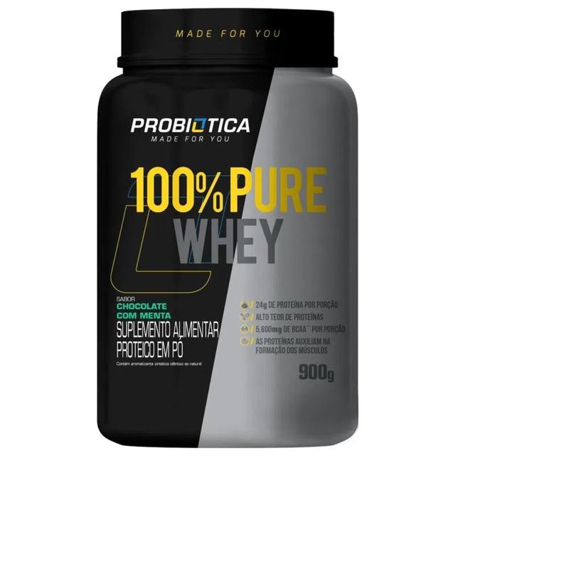 Probiotica 100% pure whey pote 900g chocolate com menta - Whey Protein ...