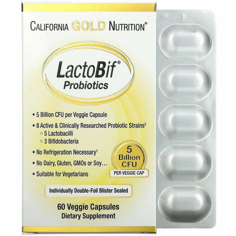 Probióticos Lactobif, 5 Bilhões 60 Cápsulas - California Gold Nutrition ...