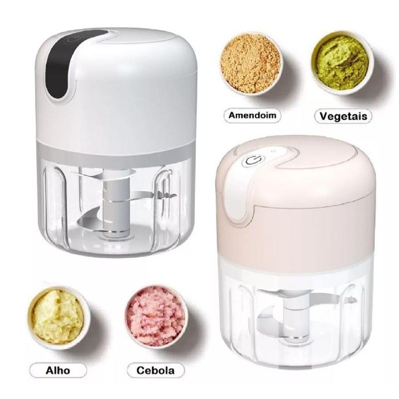 Processador de Alimentos Recarregável Usb Bateria Mini Moedor Elétrico ...