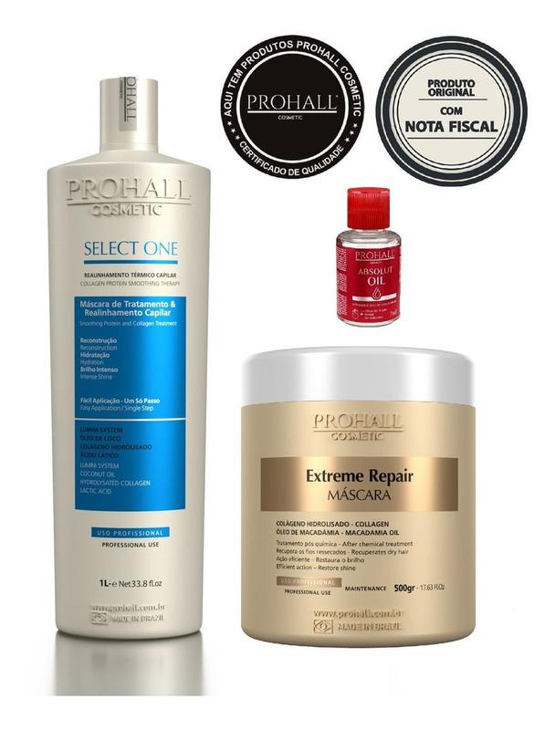 Progressiva Prohall Select One 1l E Máscara Pós Química 500g ...