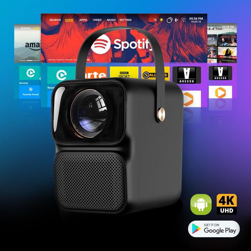 Projetor LCD Android 9.0 4k 1920x1080 T6 Max Foco Elétrico Smart ...