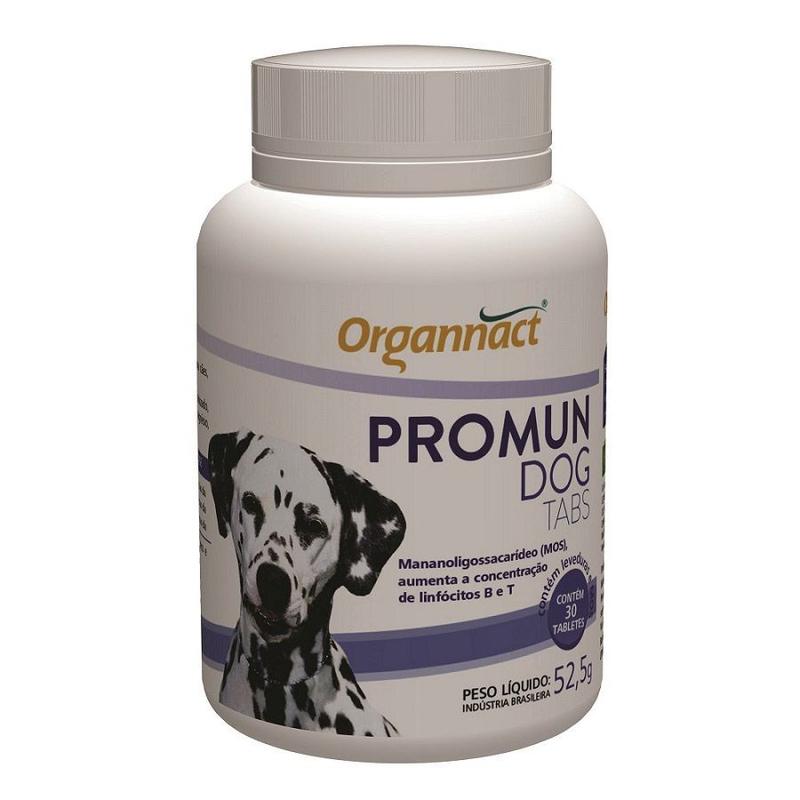 Promun Dog Tabs 52,5gr 30 tabletes Organnact Vitamina (Validade 03/23 ...