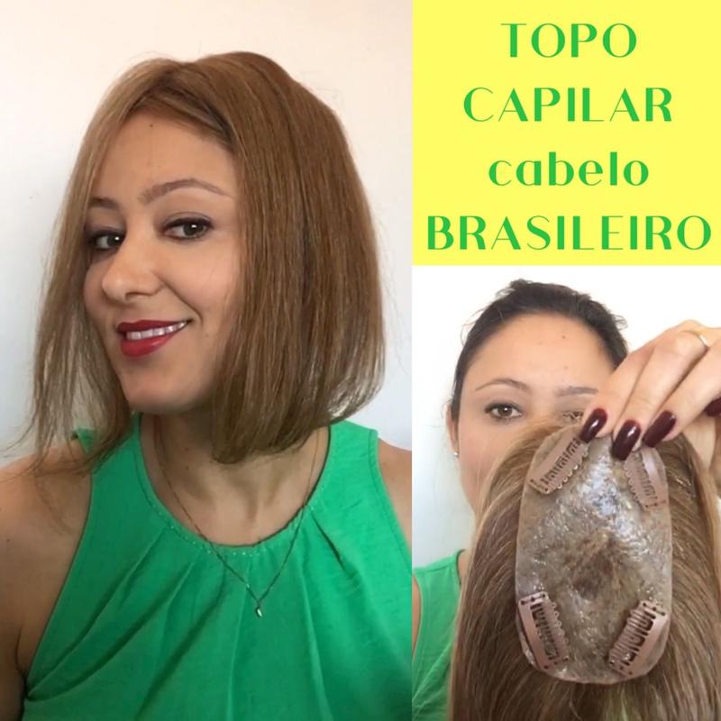 Prótese Capilar Feminina em Micropele - Topo da Cabeça com Tic Tac ...
