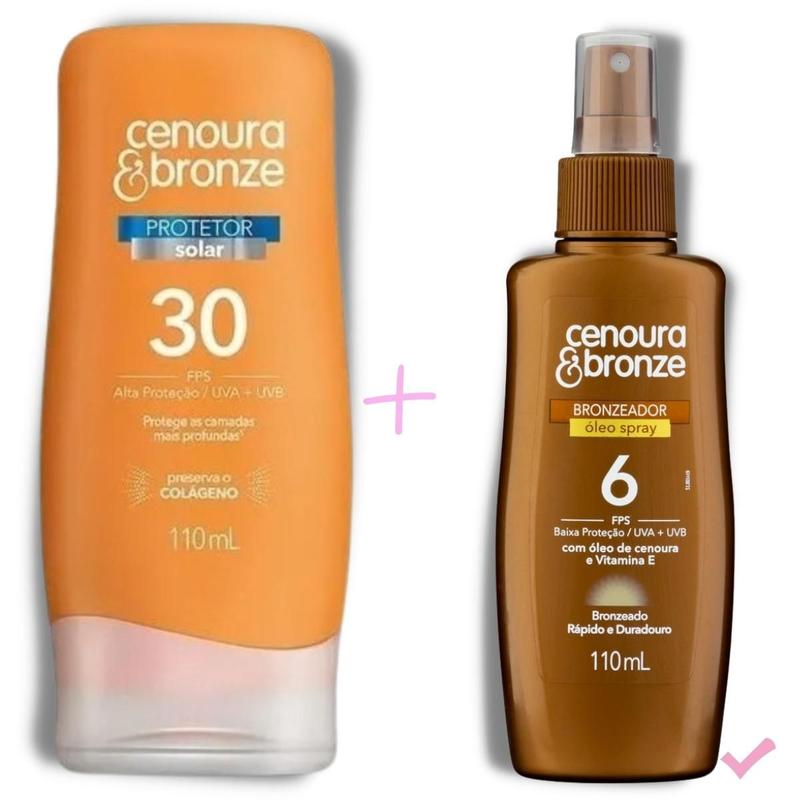 Protetor e Bronzeador Solar Cenoura e Bronze - Protetor Solar ...