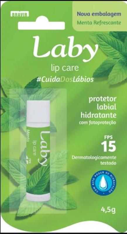 Protetor Labial Laby Menta FPS 15 4,5g - Bravir - Protetor Labial ...