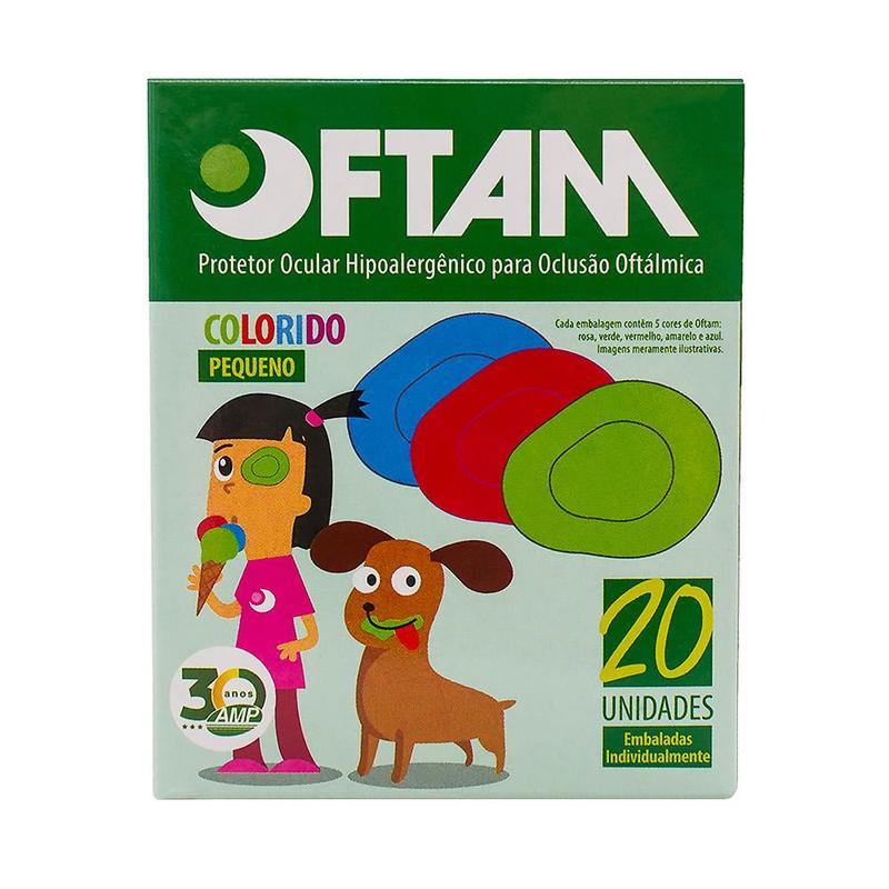 Protetor Oftálmico Oftam Colorido Pequeno 20 Unidades - AMP - Protetor ...