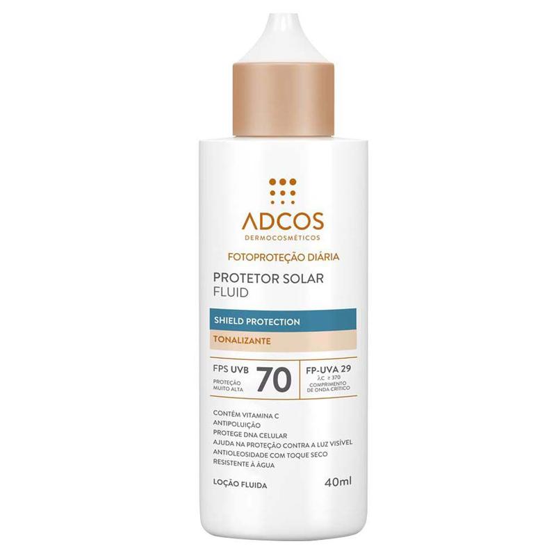 Protetor Solar Facial Adcos - Shield Protection Fluid Tonalizante FPS ...