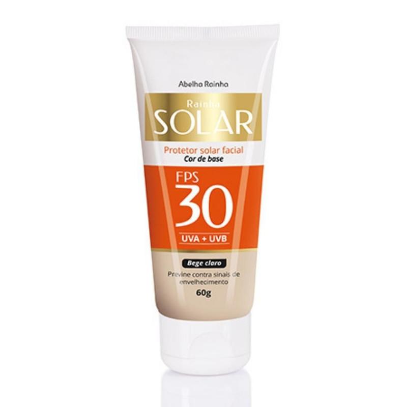 Protetor Solar Facial Cor Base Claro Fps 30 Rainha Solar - Abelha ...