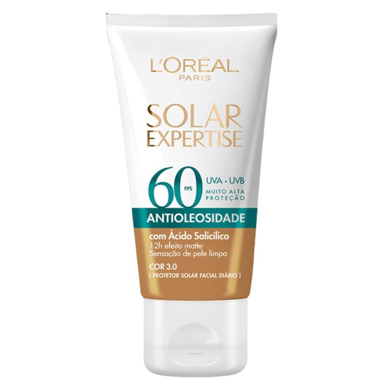 Protetor Solar Facial Loreal com base cor média antioleosidade FPS60 ...