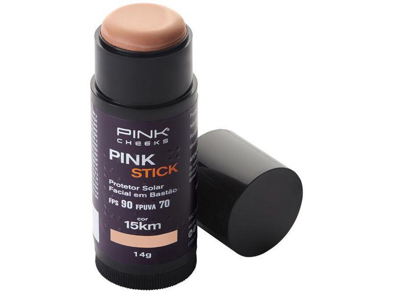 Protetor Solar Facial Pink Cheeks FPS 90 - com Cor 15km Pink Stick 14g ...
