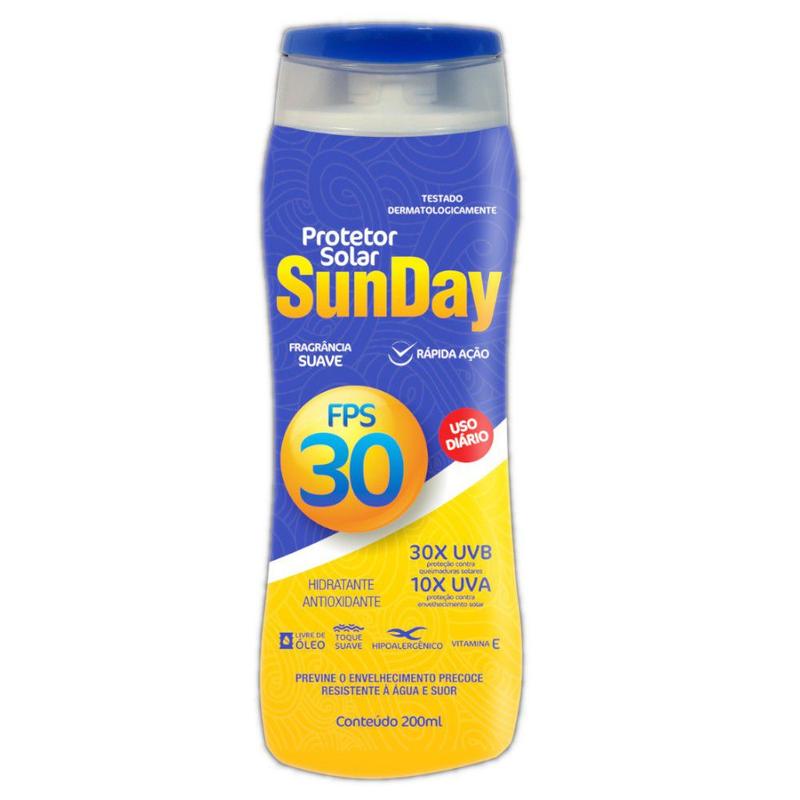 Protetor Solar FPS 30 Sunday 200ml - Protetor Solar - Magazine Luiza
