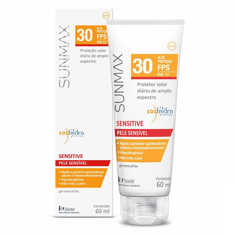Protetor Solar Sun Max Sensitive FPS 30 Gel Creme com 60g - Protetor ...