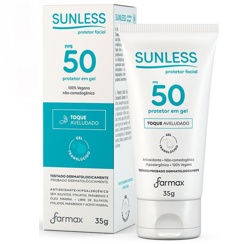 Protetor Solar Sunless Gel Facial F50 Aveludado 35g - Protetor Solar ...