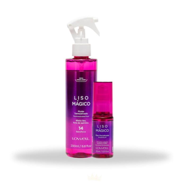 Protetor Térmico + Óleo Capilar - Liso Mágico Lowell - Kit de ...