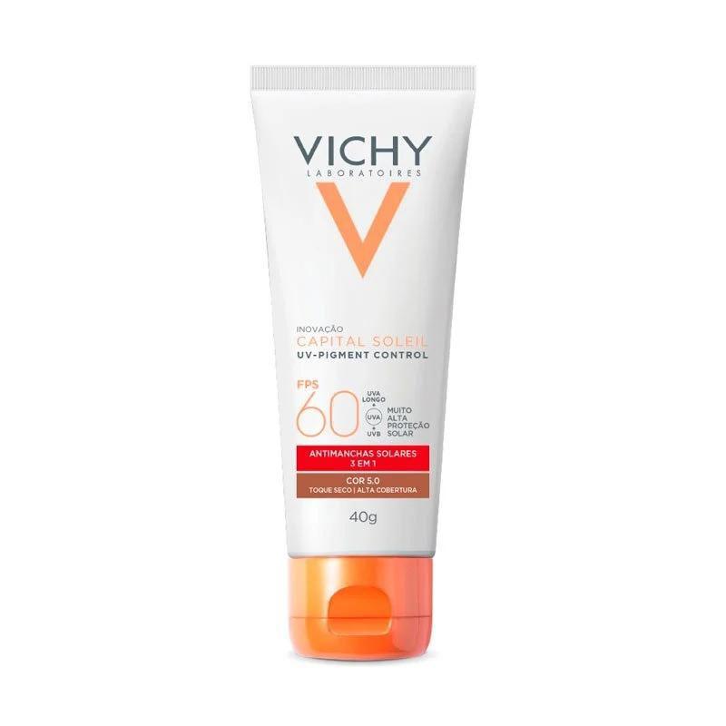 Protetor Vichy Capital Soleil UV- FPS60 Pigment (Cor 5.0)40g - Protetor Solar Dermocosmético ...