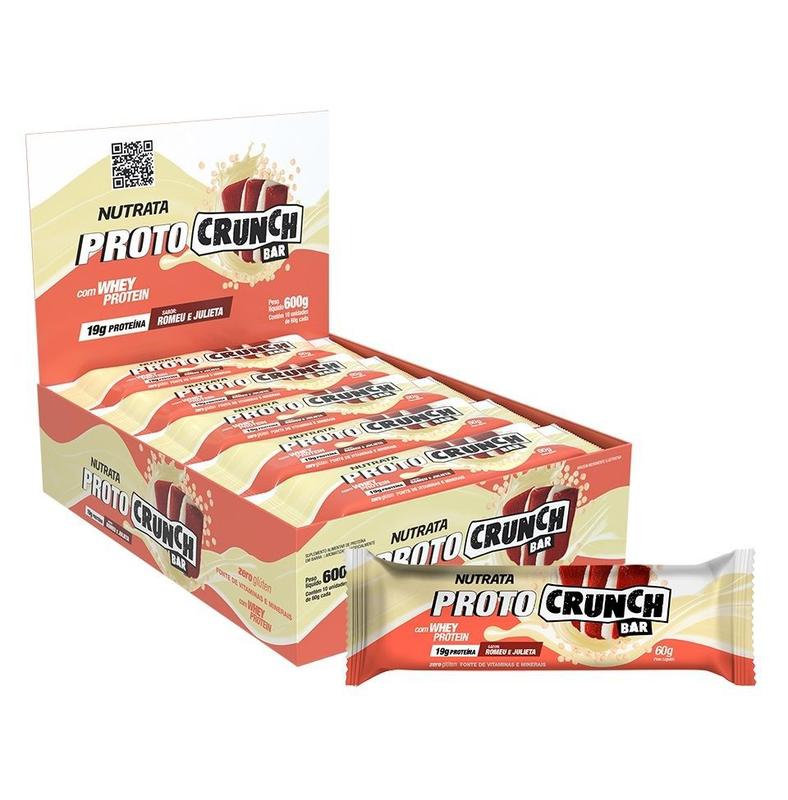 Proto Crunch Bar 600g (10 unid. de 60g) - Sabor Romeu e Julieta ...
