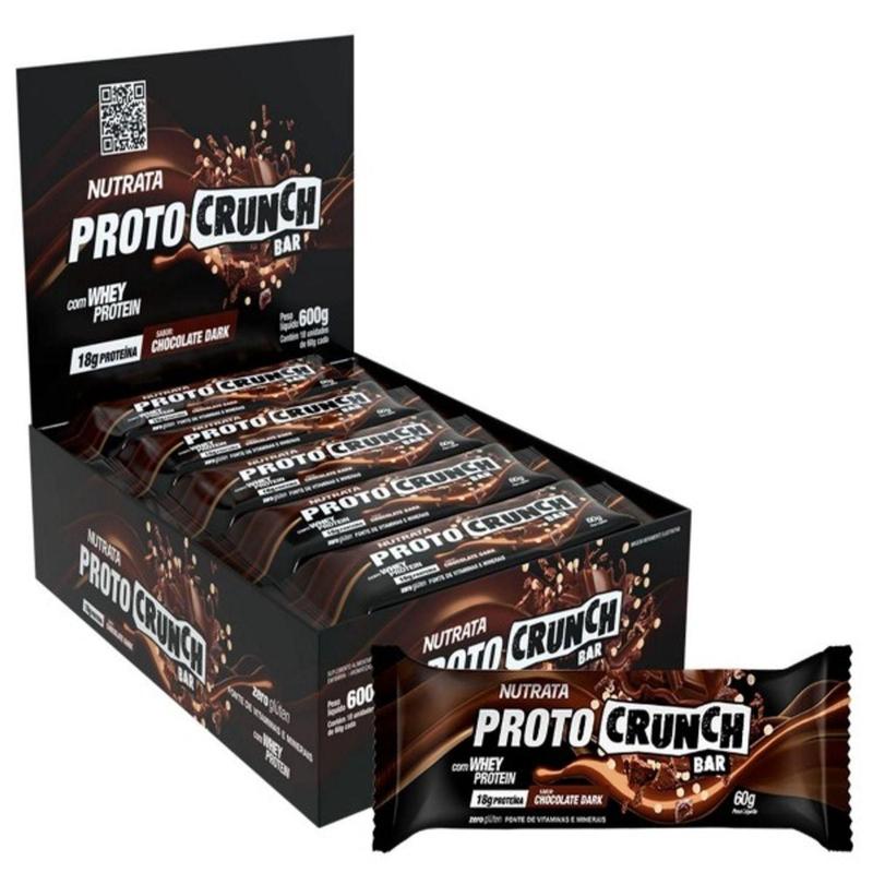 proto crunch - chocolate dark display com 10 un de 60g cada - nutrata ...