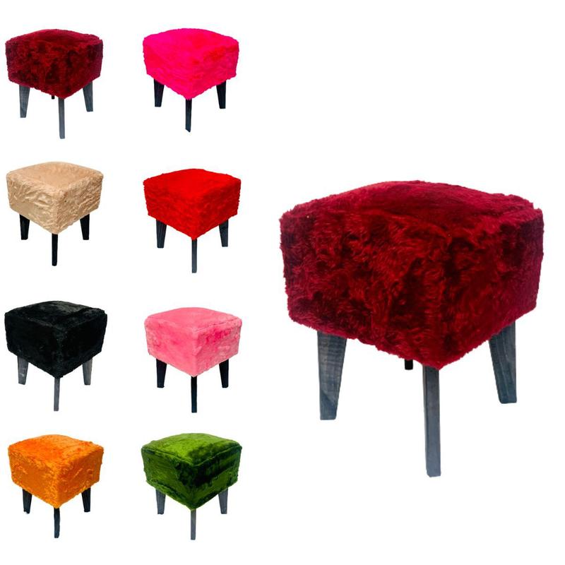 Puff Banqueta Banco Quadrado Decorativa Retrô Várias Cores - HRM ...