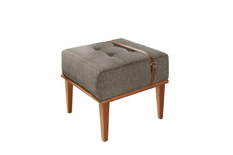 Puff Banqueta Banco Roma Linho Cinza - Poltjá Moveis - Puffs - Magazine ...