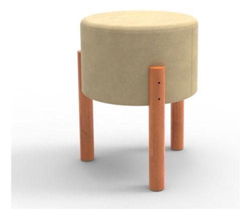 Puff Banquinho Decorativo Luxo Pés De Madeira Várias Cores - Zinn ...