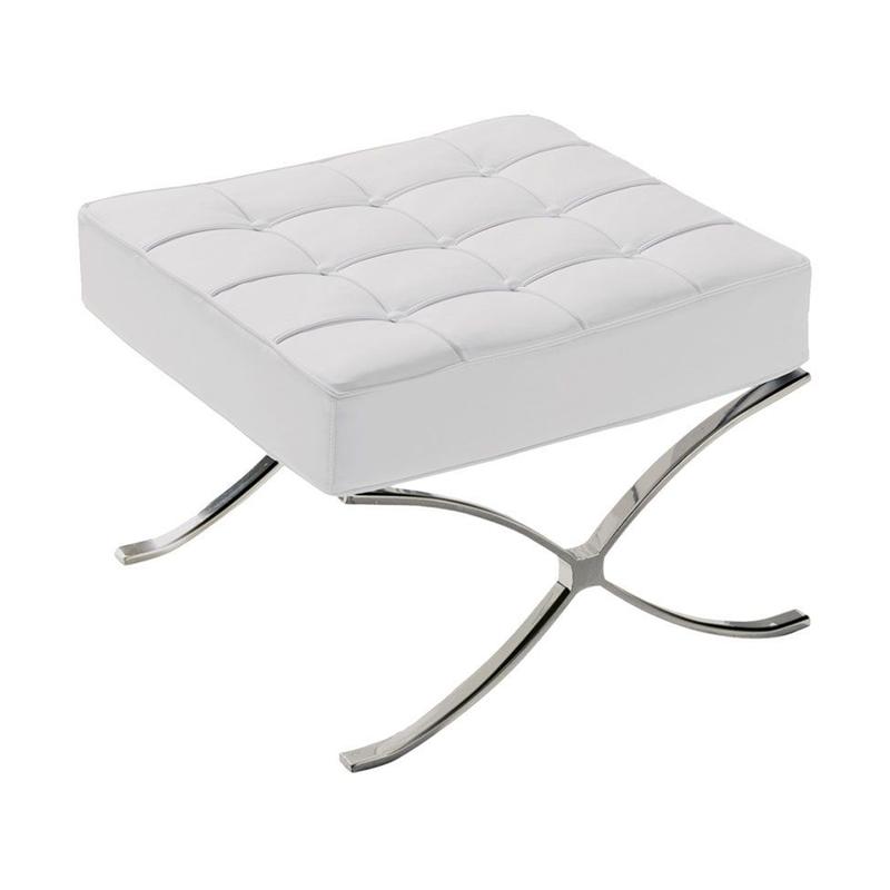Puff Barcelona Cromado - Branco - Ago - Puffs - Magazine Luiza