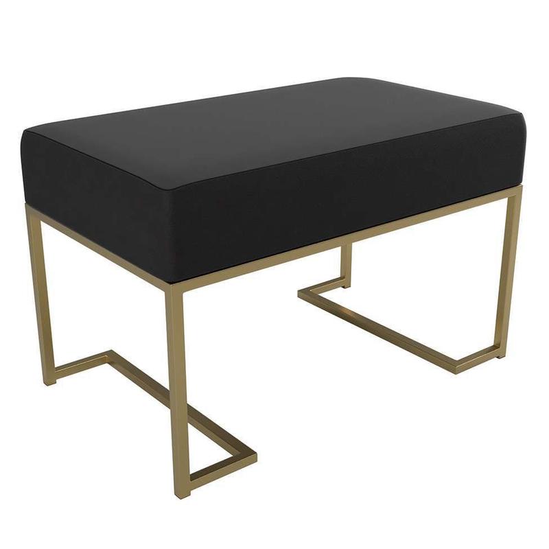 Puff Bari Preto e Dourado - Bhela Decor - Puffs - Magazine Luiza