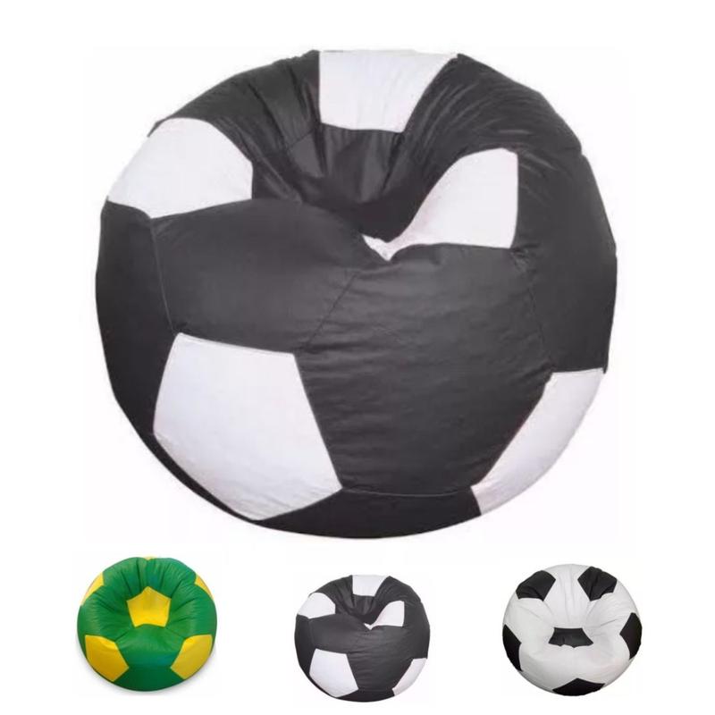Puff Bola De Futebol Conforto Gigante Cheio - Estilo Decora - Puff ...