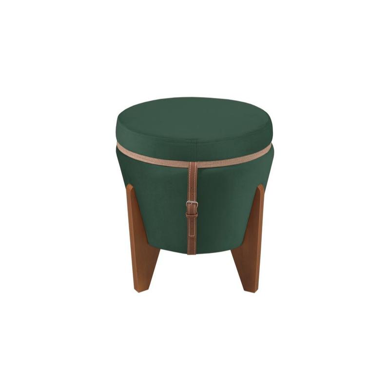 Puff com Baú Redondo Flex 50 cm em Madeira Maciça Mesa Centro Tampo ...