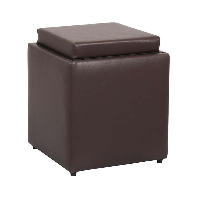 Puff com Baú Tray Tabaco - C.R.A - Puffs - Magazine Luiza