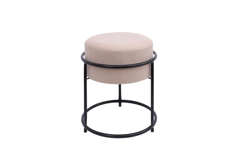 Puff De Ferro Banqueta Sentar Design Moderno Armação Preta - Juliartes ...