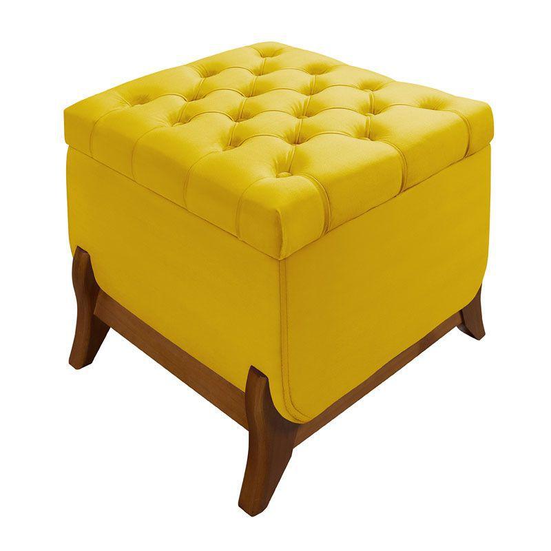 Puff Decorativo Berlim com Base de Madeira - MADELUX - Puff Decorativo ...