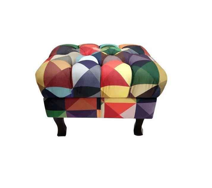 Puff Decorativo Retro Luiz XV com Baú Suede Estampado 60 cm - ATUAL ...