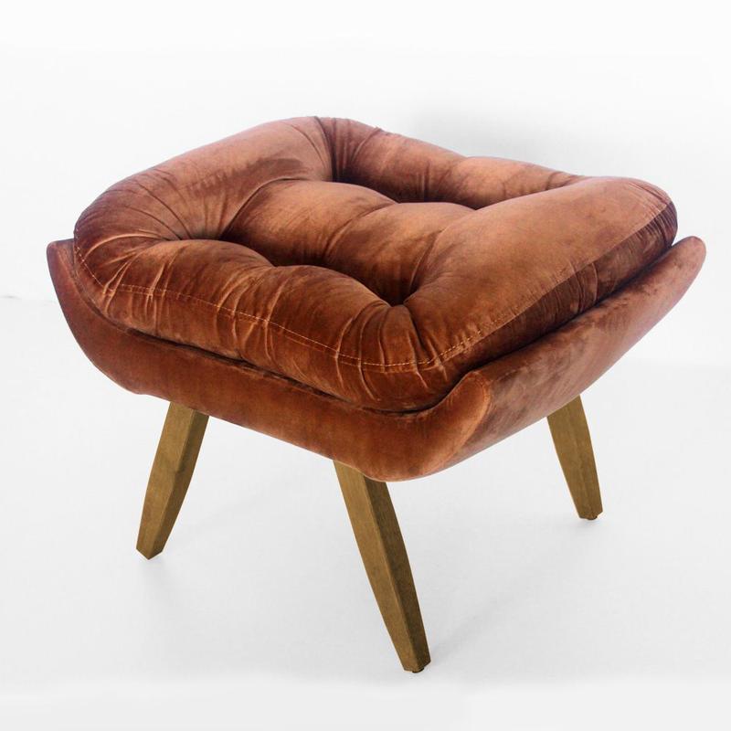 Puff Decorativo Sara Veludo Terracota - Wr Decor - Puffs - Magazine Luiza